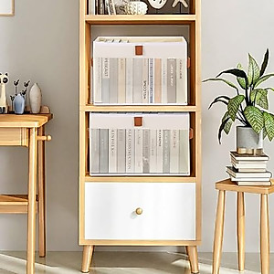 YheenLf Foldable Closet Storage Bins 3-Pack,Fabric Box with Transparent Windows and Handles,Storage Baskets Used for Organizing Clothes( Beige,12.6x12.6x9in)