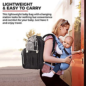 EC CARRY 3 in 1 Diaper Bag Backpack with Changing Station - Multifunction Large Baby Diaper Bags for Boys & Girls - Portable, Spacious & Lightweight Baby Registry Search Newborn Baby essential Gifts