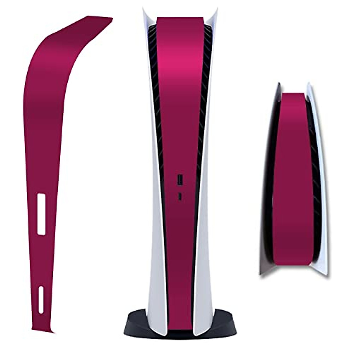 ZJRUI PS5 Console Middle Skin, Integral PS5 Digital Edition Host Middle Strip Sticker, Console Center Part Protection Strip Film, PS5 Middle Sticker Accessories Durable Scratch Resistant -Cosmic Red