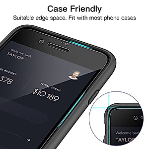 JETech Full Coverage Screen Protector for iPhone SE 3 (2022)/SE 2 (2020)/8/7 4.7-Inch, Black Edge Tempered Glass Film with Easy Installation Tool, Case-Friendly, HD Clear, 3-Pack (Black)