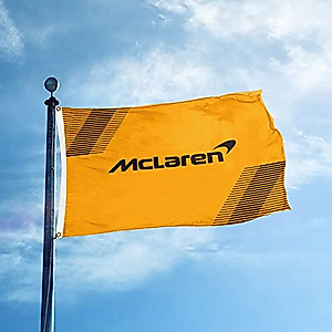 Racing F1 Mclaren Car Flag Heavy Duty Polyester Vivid Color and Fade Proof Double Stitched Flag Banner With Brass Grommets (3x5 Feet)