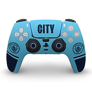 Head Case Designs Officially Licensed Manchester City Man City FC Badge Ship Logo Art Vinyl Faceplate Gaming Skin Decal Compatible With Sony PlayStation 5 PS5 Digital Console and DualSense Controller