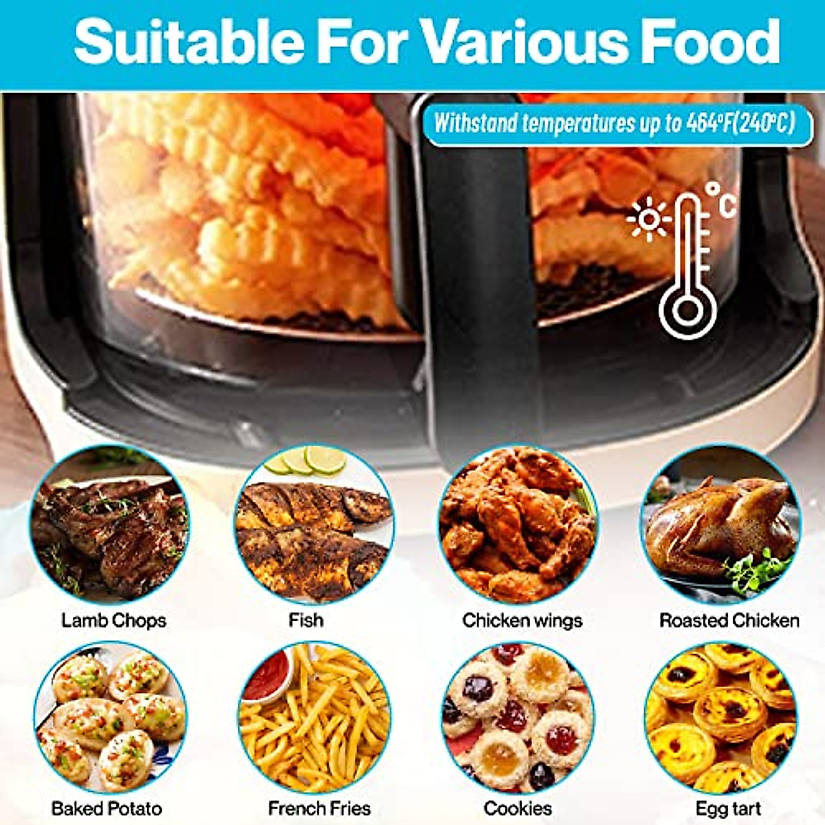 Nuova Era 2-Pack Air Fryer Silicone Pot for 3 to 5 QT, Air Fryer Silicone Liners, Air Fryer Accessories, Reusable Silicone Bowl for Baking, Air Fryer Basket, Air Fryer Basket for Oven