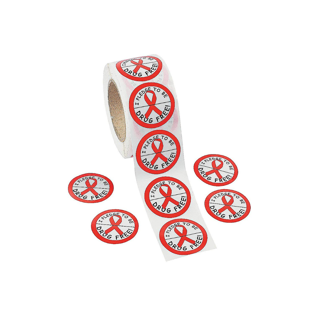 Red Ribbon Week I Pledge to Be Drug Free Stickers (500 Pack)