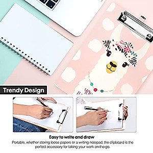 Fashion Clipboard, Wooden Print Designfull Color Printing Clipboard for Nurses, Lawyers and Students Use, A4 Standard Size 8.5" x 12.5" Paperboard Clipboard Low Profile Clip (Alpaca)
