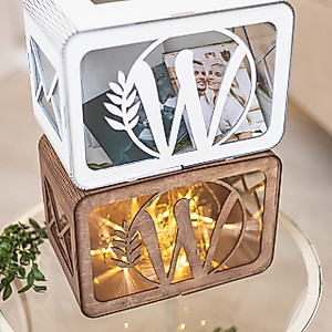 Custom Wedding Card Box, Rustic Wedding Decor, Boho Wedding Post Box, Wedding Money Box, Wood and Acrylic Card Box