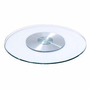 QQXX Round Tempered Glass Table Top,Thick Glass Lazy Susan Turntable,Round Tabletop Rotating Serving Tray for Dining Table Restaurant Rotatable Service Tray,A,90cm/35inch
