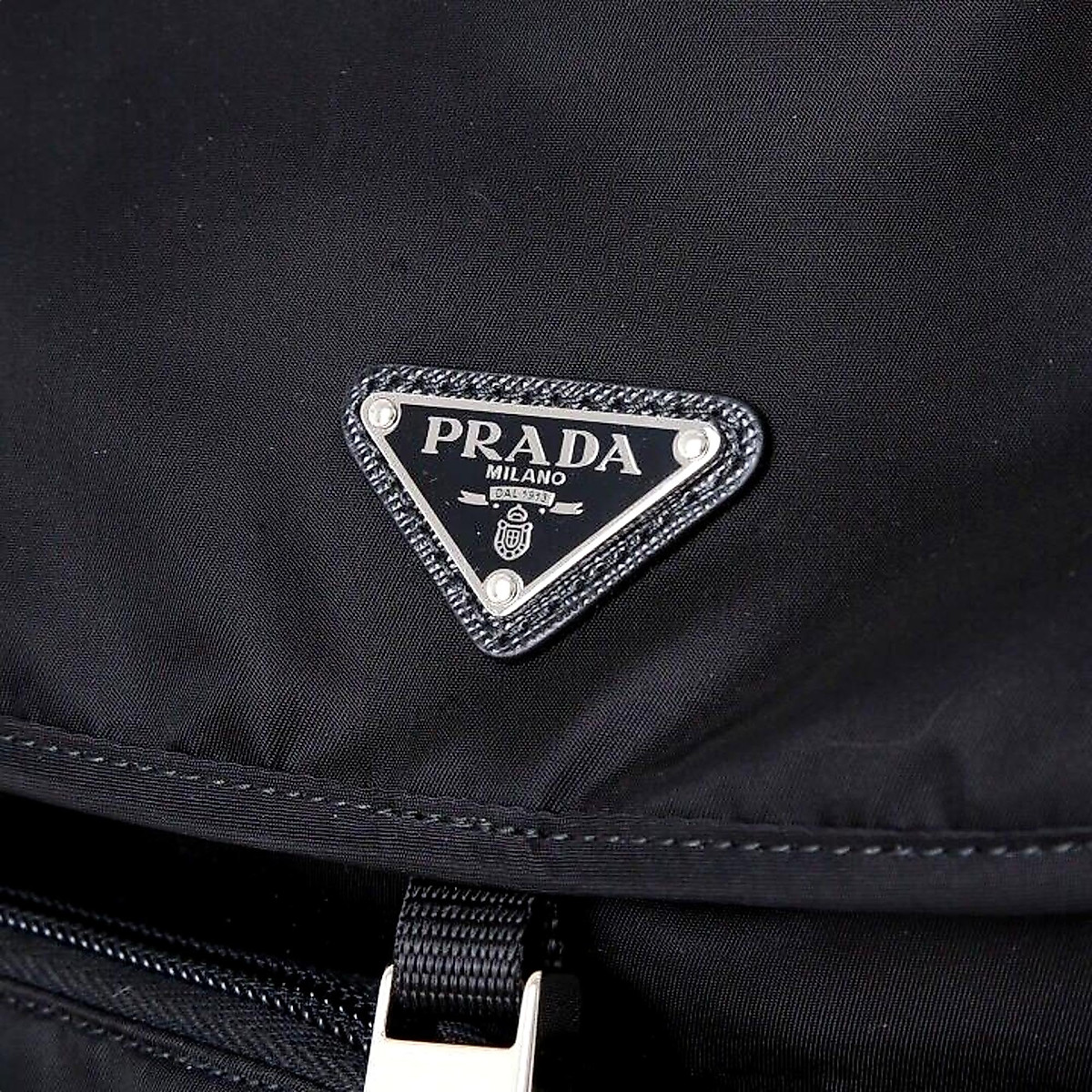 Prada Zainetto Unisex Black Tessuto Nylon Backpack Rucksack 1BZ005