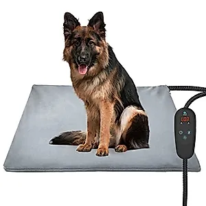 Super Large Dog Heating Pad, Electric Heated Pet Bed with Timer and Temperatures, Waterproof Safety Heated Cat Bed, King Size Heating Pad for Dogs