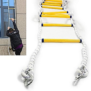 Ladder Safety Rope Escape Ladder with Lifesaving Rock Climbing Home Engineering Rescue Rope Ladder Emergency Fire,3m/9.8ft
