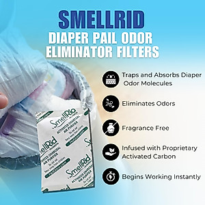 SMELLRID Activated Charcoal Smell Absorbent [30 Pack] - Mini 15g (2.4" x 3.2") Pack Treats 7 Sq. Ft.- Premium Natural Absorber Protects Against Odor, Dampness & Rust