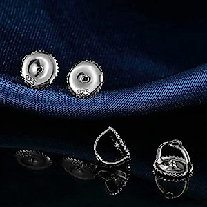 18K White Gold Screw Backs Replacement for Earring Studs - Fit for 0.032" Threaded Post (4 Pairs)