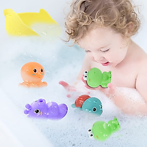 RISUNTOY Bath Toys for Babies, Mold Free Baby Bathtub Toys for Toddlers 1-3,Baby Tubs Water Toys for 1 Year Old,Baby Toys for New Born Infants