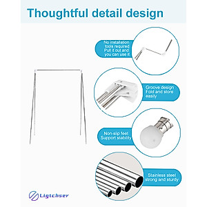 Ligtchser Portable Travel Garment Rack,Folding Clothes Rack for Dance,Travel,Camping, Drying,RV, Indoor,Outdoor. A Collapsible Mini Clothing Rack.