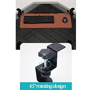 Niciksty Keyboard Tray Clamp Under Desk with Adjustable Clamp and 7.87IN Rail Set for DIY Custom Wooden Keyboard Trays (Tray Not Included), Under Desk Pull Out Slider Track with C-clamp Mount System