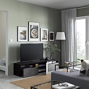 TV Unit,Black-Brown/Kallviken Dark Gray, 70 7/8x16 1/2x15 3/8 "