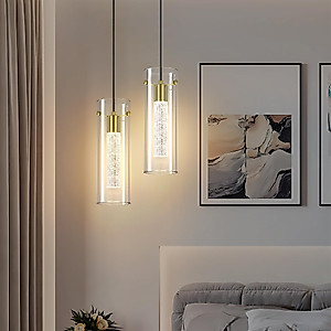 Aipsun Pendant Lights Kitchen Island 3 Pack Gold Ceiling Hanging Light 3000K Modern LED Pendant Lights Fixtures for Kitchen Dining Room