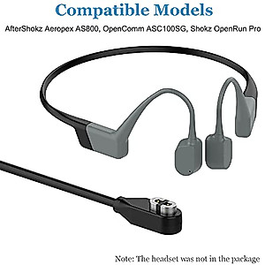 Threeeggs Charger for AfterShokz OpenComm Charger, Magnetic Charging Cable USB Charger Cord for AfterShokz Aeropex AS800 & Shokz OpenRun Pro & OpenRun & OpenRun Mini Headphones (2)