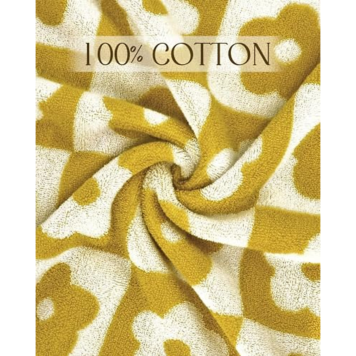 Jacquotha Bath Towels Checkered Floral 55” x 28” - Decorative Bathroom Towels for Indoor Outdoor Gift, 440 GSM Soft Quick Dry Towel for Bathroom Gym Spa Swim (Yellow & Lilac)