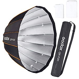 Godox QR-P120 47 Inch Parabolic Softbox Bowens Mount, Quick-Setup Quick-Folding, with Front & Inner Diffuser and Carrying Bag for Godox SL60W VL150 UL150 SL150II SZ150 and Other Bowen Mount Lights…