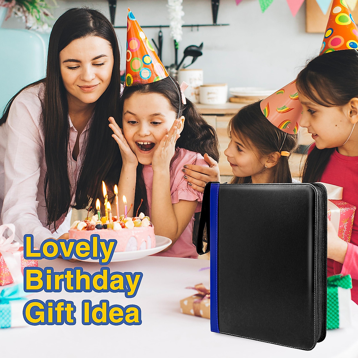 CLOVERCAT 9 Pocket Waterproof Trading Card Binder, Trading Album Display Holder, Expandable, 720 Double Sided Pocket Album, Compatible with Gaming Cards, Yugioh, MTG and Other TCG