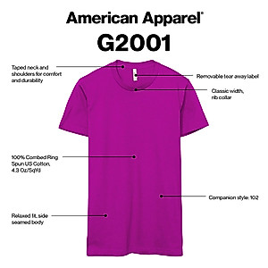 American Apparel Fine Jersey T-Shirt, Style G2001, Multipack, Heather Grey (2-Pack), Medium