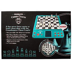 Electronic Grandmaster Chess Game- Play Opponent, or Multi Level Computer, Plus Talking Coach & Preset Exercises- Perfect for Kids & Adults- w 8 Bonus Games (Checkers, Chess, 4-in-A-Row), Gift