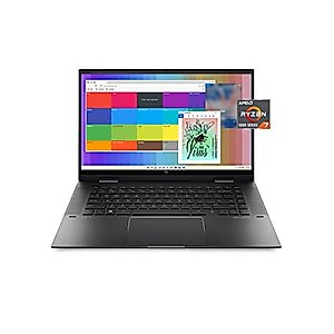 HP ENVY x360 Convertible 15-inch Laptop, AMD Ryzen 7 5825U processor, AMD Radeon Graphics, 8 GB RAM, 512 GB SSD, Windows 11 Home (15-eu1026nr, Nightfall black aluminum)