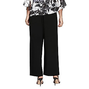 Alex Evenings Women's Straight Leg Dress Pant (Petite Regular Plus Sizes), Solid Black, MP