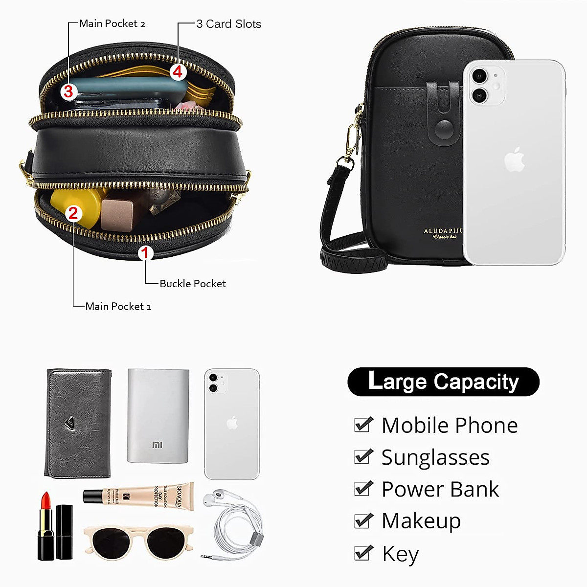 SiMYEER Women Crossbody Bags Small Cell Phone Wallet Purse and Handbag Ladies Messenger Shoulder Bag