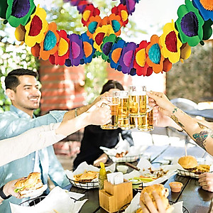 FUTUREPLUSX Mexican Party Banner, Hibiscus Garland Flower Banner Tropical Birthday Party Decorations Ceiling Decorations for Classroom Luau Party