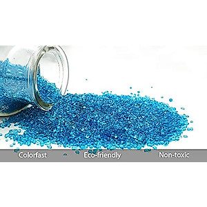 BXI 2.2 Lbs Small Aquarium Substrate Gravel Sand, Polished Smooth Fish Tank Gravel, Colorfast Uncoated Vibrant Blue Sea Glass, Decorative Stones for Vase Fillers, Fairy Garden, Potted Plants
