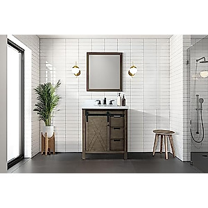 Bell+Modern Ketchum 30 inch Rustic Brown Bath Vanity and Cultured Marble Countertop