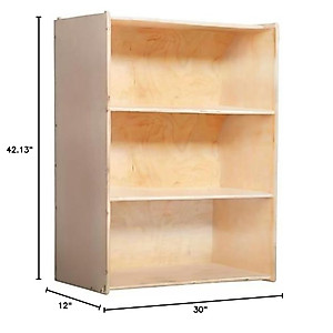 Contender 2-Shelf Classic Baltic Birch Book Shelf, Montessori Wooden Wall Organizer for Books, Toys Office and Kids Supplies, Greengaurd Gold Certified