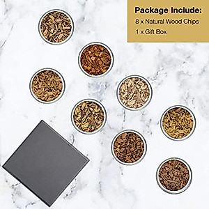 AICNLY Wood Chips for Cocktail Smoker, 8 Flavors Natural Wood Chips for Old Fashioned Drink, Whiskey, & Bourbon, Beef, Pork, Chicken, Fish, Smoked Drinks and BBQ