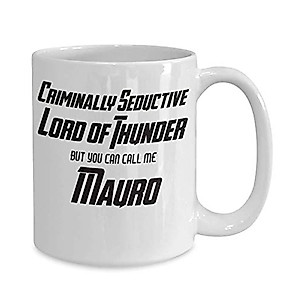 Mauro Coffee Mug Lord of Thunder Funny Gift Ideas Mens First Name Husband Dad Son Brother