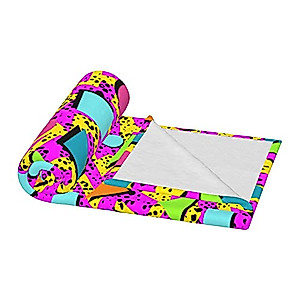 Vintage 80s 90s Throw Blanket, Ultra Soft Microplush Bed Blanket, All Season Microfiber Fleece Throw for Bed Chair Sofa Couch Bedroom 60"X50"