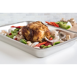 Fox Run Roasting Stainless Steel Baking Pans, 14.5 inches