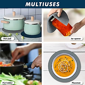 Webake Silicone Microwave Mat 12 Inch Round Large Trivet 2 Pack Non-Slip Microwave Turntable Pad, Giant Pot Holders Drying Placemat for Hot Pot Pans Bowls Plates Dishes Kitchen Counter