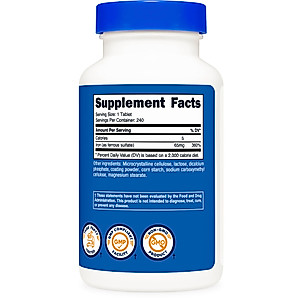 Nutricost Iron (As Ferrous Sulfate) 65mg, 240 Tablets - Non-GMO, Gluten Free