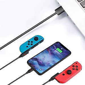 Controller Charger for Nintendo Switch,Switch Joycon Controller Charger Support 2 Joy-Cons & 1 Switch Pro Controller with 5.9FT USB-C Cable