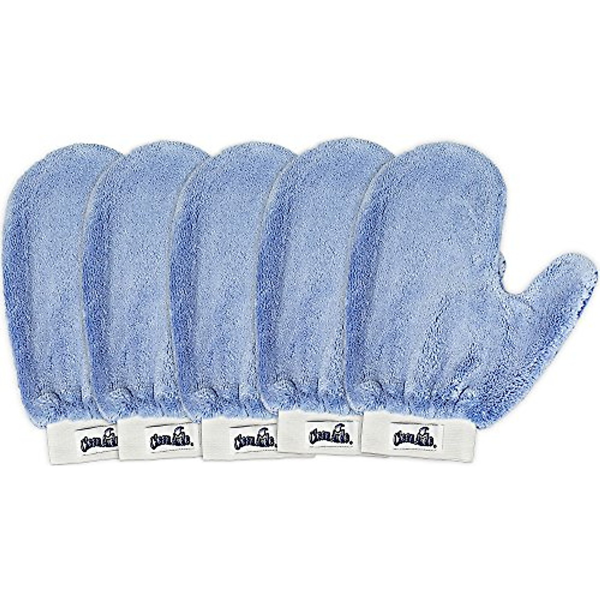 CleanAide Microfiber Terry Weave Mitt with Thumb and Elastic Wrist Cuffs, Pack of 5