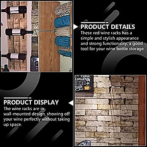 DOITOOL 6pcs Metal Wine Bottle Holder Rack Wall Hanging Wine Organizer Water Bottle Stand Shelf Bracket Display Black Wine Storage Rack for Home Kitchen 24x10cm