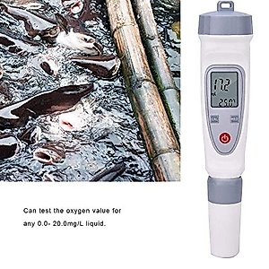 Digital Dissolved Meter JPB-70A Portable Pen Water Quality Monitor Dissolved Oxygen Meter with Backlight 0.0-20.0mg/L ±0.3mg/L for Freshwater Culture/Mariculture/Swimming Pool