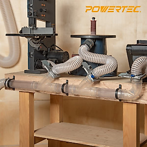 POWERTEC 70176V Clear PVC Pipe 2-1/2" x 36" Long, 1PK, Rigid Plastic Tubing for Dust Collection Hose & Fittings