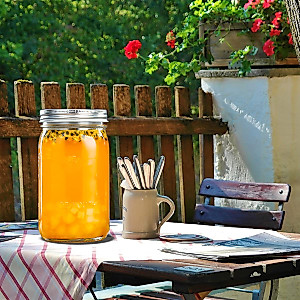 eleganttime Wide Mouth Mason Jars 32 oz with Lids and Bands Set of 12 Jars,Quart Large Glass Mason Jars with Airtight Lids,Great for Canning,Fermentation and Preservation