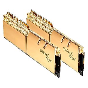G.SKILL Trident Z Royal Series (Intel XMP) DDR4 RAM 16GB (2x8GB) 3200MT/s CL16-18-18-38 1.35V Desktop Computer Memory UDIMM - Gold (F4-3200C16D-16GTRG)