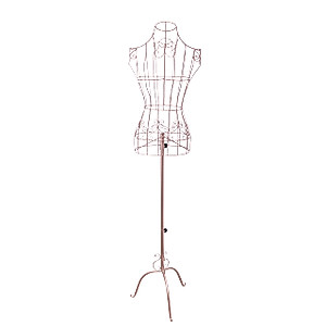 Female Rose Gold Metal Steel Wire Mannequin Dress Form for Sewing Display