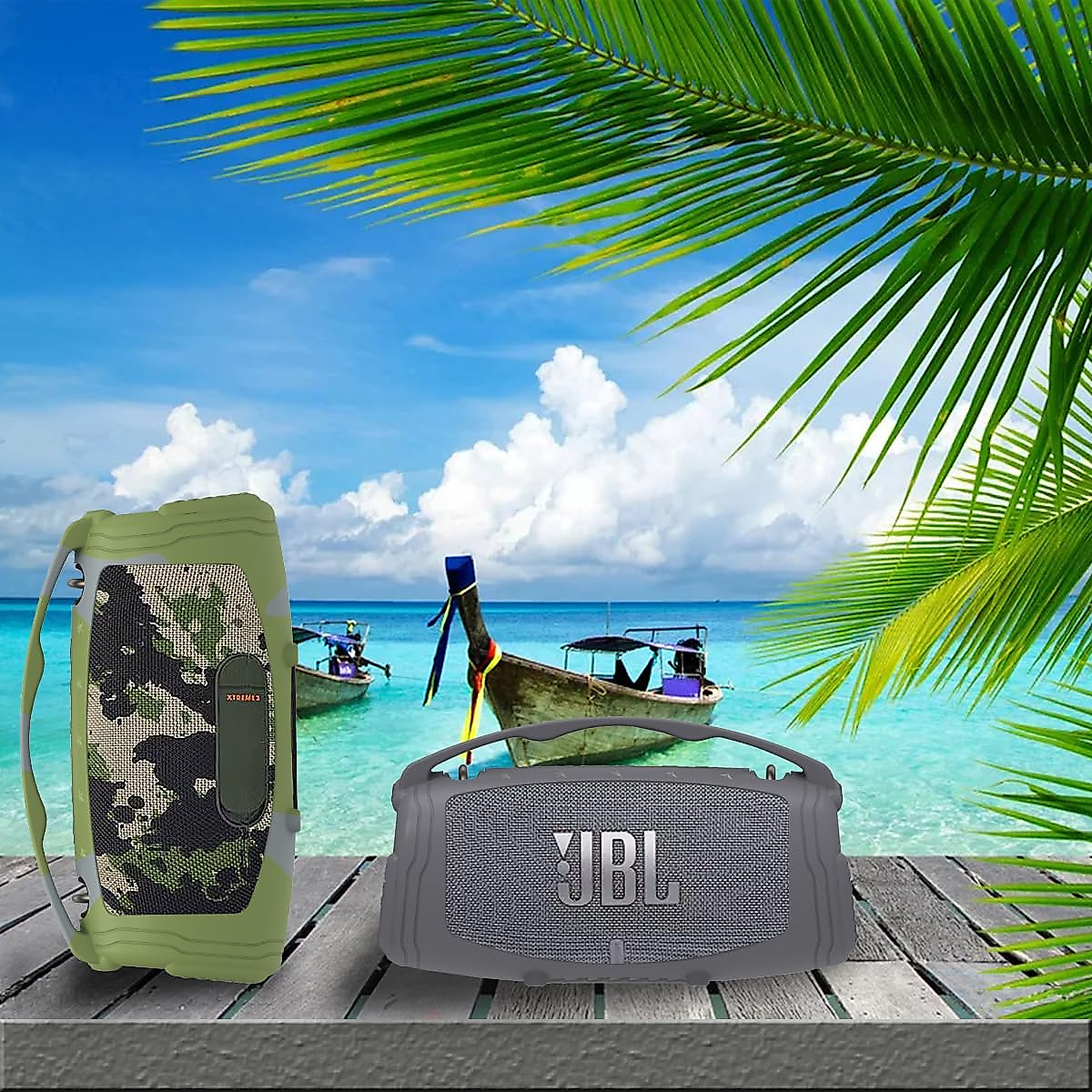 Silicone Cover Case for JBL Xtreme 3 Portable Bluetooth Speaker, Protective Skin Case for JBL Xtreme 3 Portable Bluetooth Speaker Accessories(Only Case)(Grey)