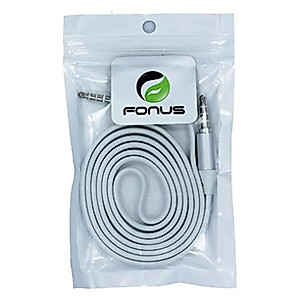 Aux Cable 3.5mm Adapter Car Stereo Aux-in for Nord N200 5G Phone, Audio Cord Speaker Jack Wire Flat White Compatible with OnePlus Nord N200 5G Model